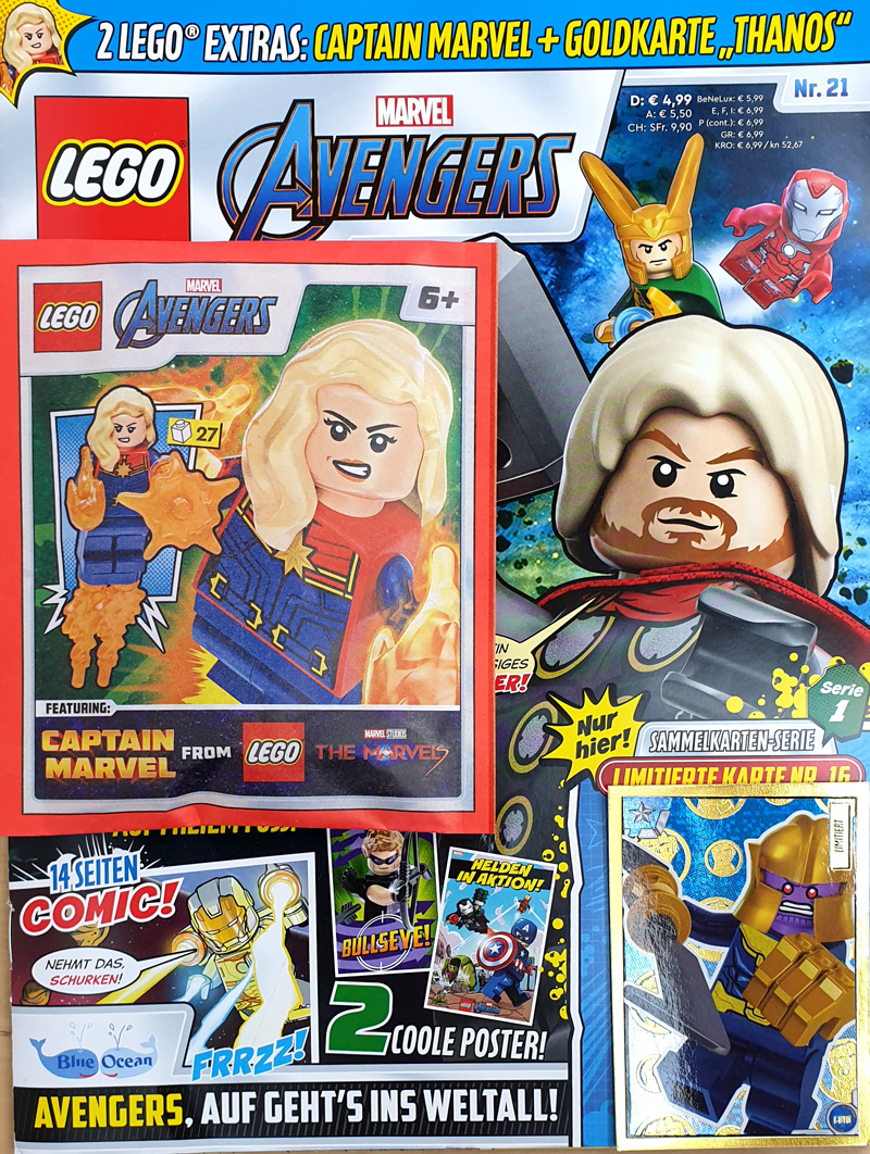 LEGO Marvel Avengers Magazin 21/2023 mit Captain Marvel Minifigur